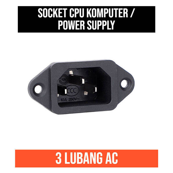 Socket Male AC IN CPU Komputer Soket Power Supply Colokan 3 Lubang | Lazada Indonesia