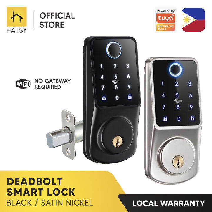 HATSY - Deadbolt Smart Lock v2, Fingerprint, Passcode, Card, Manual Key ...