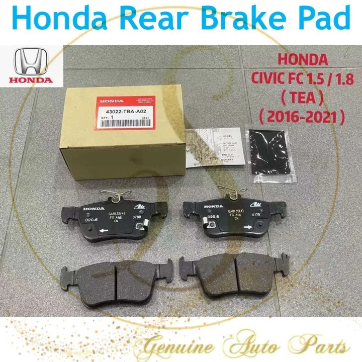 ( 100% ORIGINAL ) HONDA CIVIC FC 1.5 / 1.8 TEA REAR DISC BRAKE PAD 2016 ...