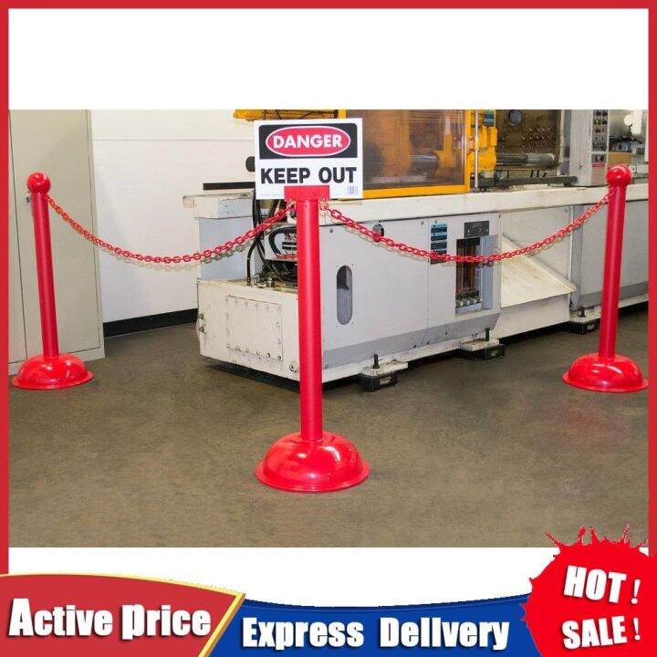 Yellow Red Plastic Safety Chain 6 mm x 1.5 Meter Link Warning Barrier ...