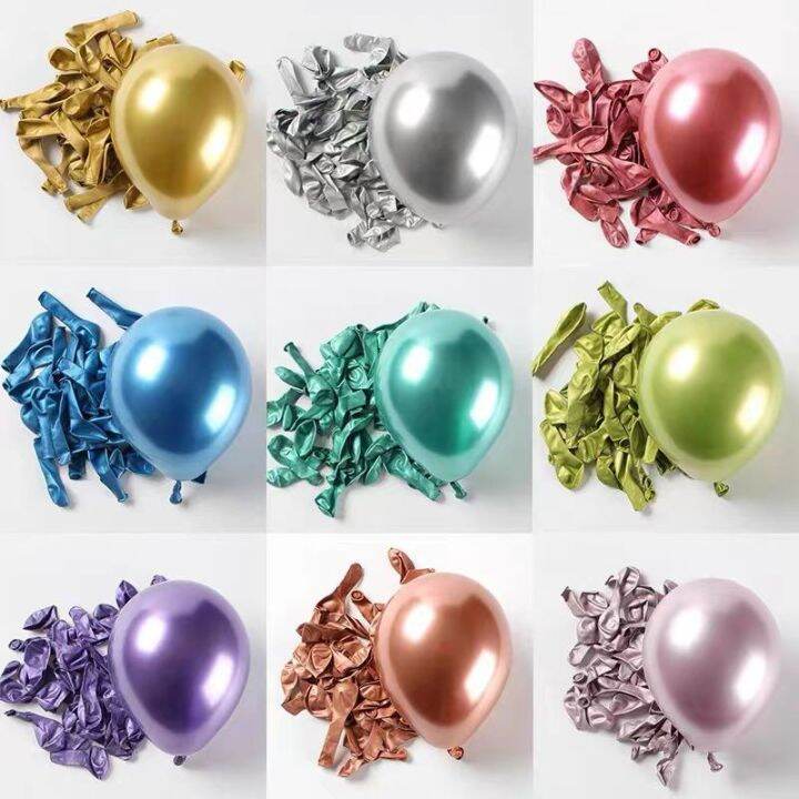 BALON LATEX METALIK CHROME / BALON KARET CHROME 12 INCHI ISI 10 PCS ...