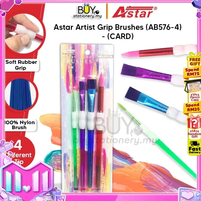 Astar Comfort Grip Watercolour Brush Paint Brush AB576-4 - (CARD ...