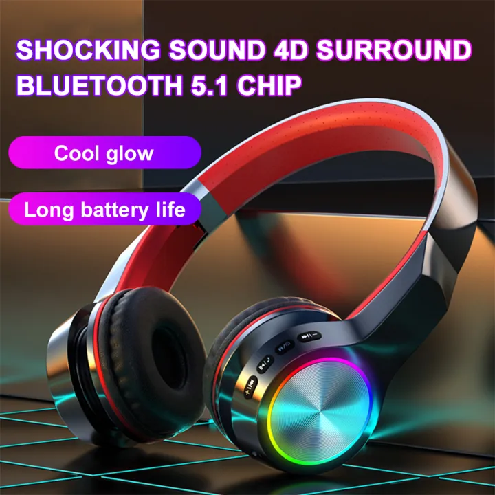 【Ready stock】CXT-8 Wireless Headphone LED Light Headphone Bluetooth 5.0 ...