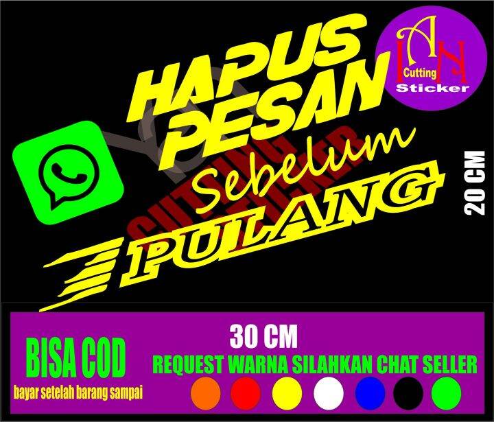 sticker vareasi mobil kata kata sticker tulisan hapus pesan sebelum ...