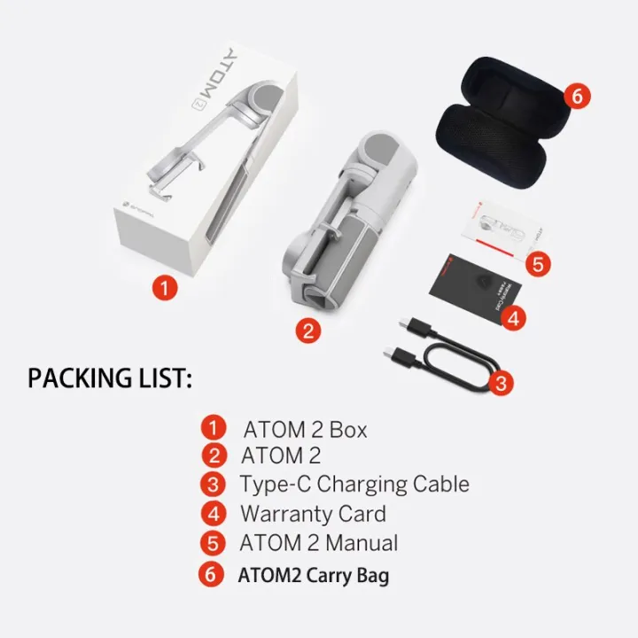 Snoppa Atom 2พับ3-Axis Handheld Gimbal Stabilizer Gimbal พร้อมขาตั้ง ...