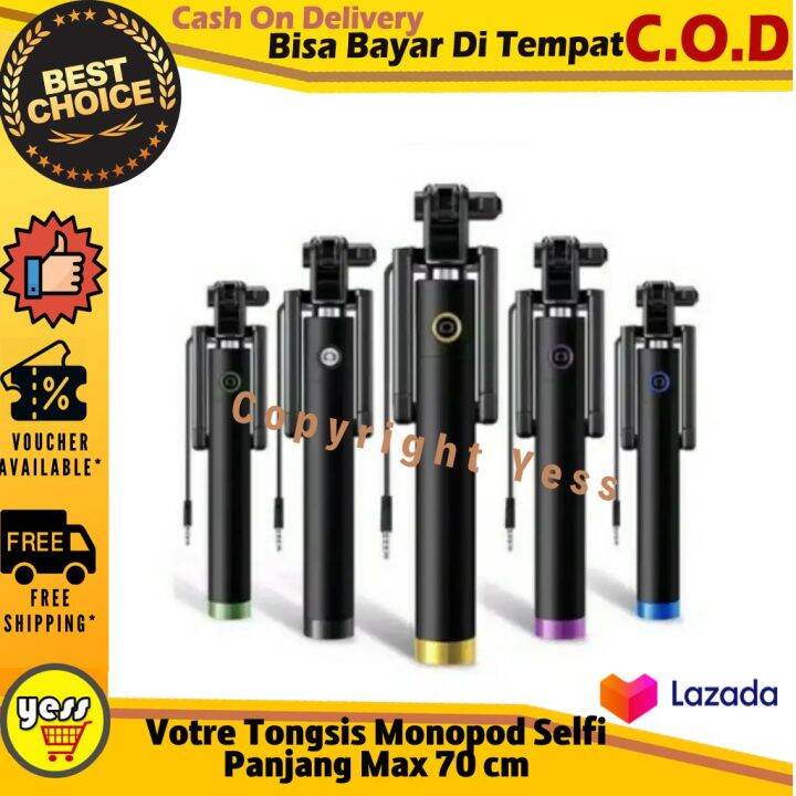 Votre Tongsis Monopod Selfi Panjang Max 70 cm Hitam Tongsis Monopod ...