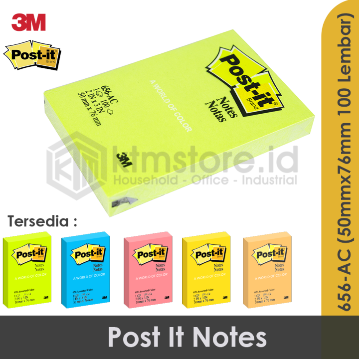 Post It 3M Stick Note 2x3 656-AC | Lazada Indonesia