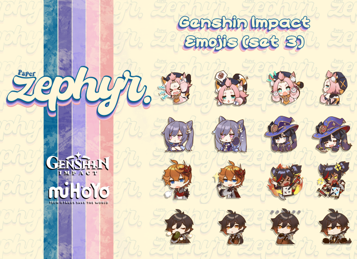 Genshin Impact Paimon's painting emoji sticker set 3 (Waterproof and ...