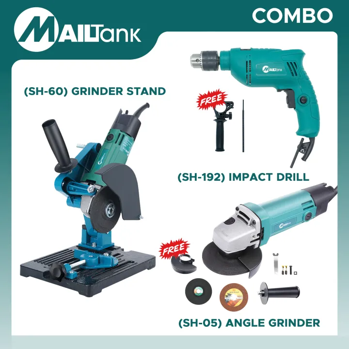 MailTank (SH05+SH60+SH192) Angle Grinder (Green) & Grinder Stand ...