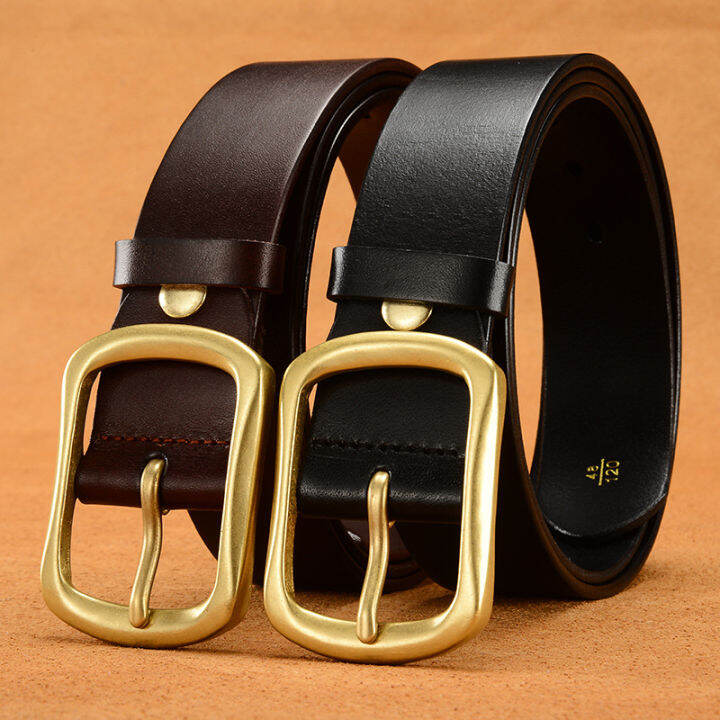 MEN Creator Men's leather alloy pin buckle jeans belt fashion business ...