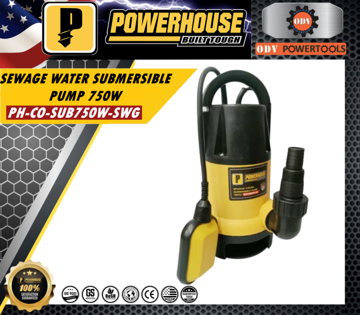 POWERHOUSE PH-CO-SUB750W-SWG Sewage Water Submersible Pump 750W - ODV ...