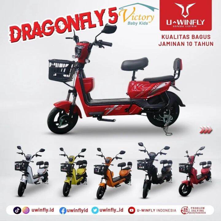 Sepeda listrik Uwinfly Dragonfly 5 Min - Electrik Bike | Lazada Indonesia