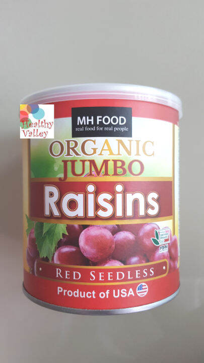 MH Food Jumbo Organic Raisins - Red Seedless 300g | Lazada