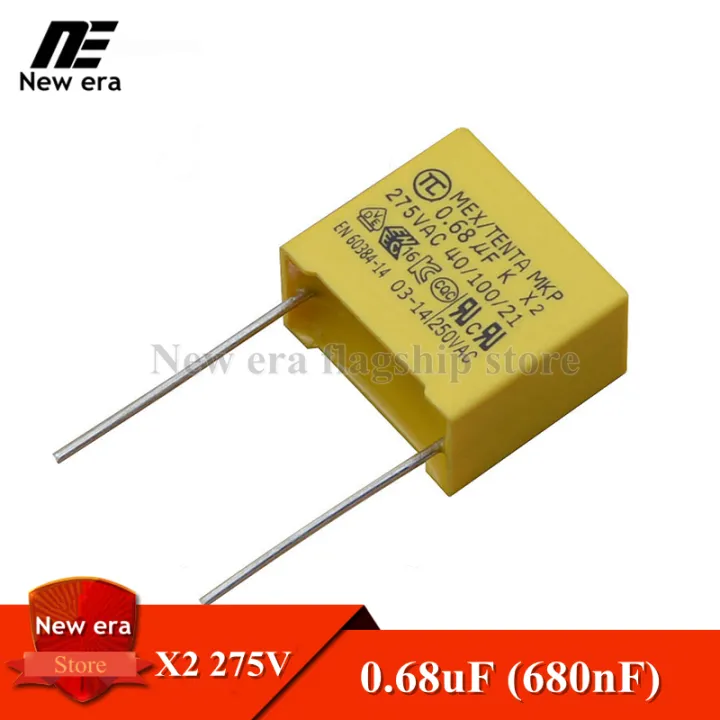10Pcs 0.68uF X2 Safety Capacitors 275VAC 275V 684K 680nF Polypropylene ...