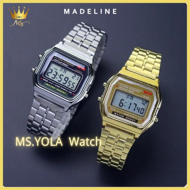 CASIO vintage rosegold rose gold silver Men Women Couple Jewelry ...