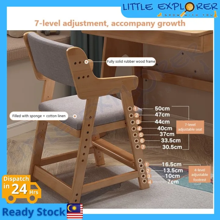 [Ready Stock] Solid Wood Kids Adjustable Chair (Dining & Study ...