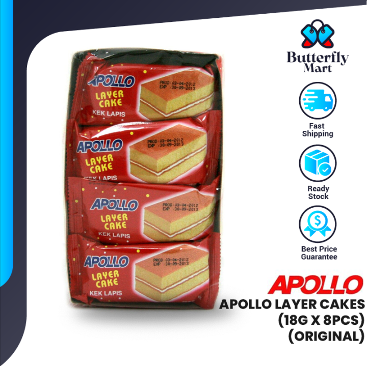 (3010M) Apollo Layer Cakes(18g X 8pcs)(Original) Apollo Cake Childhood ...