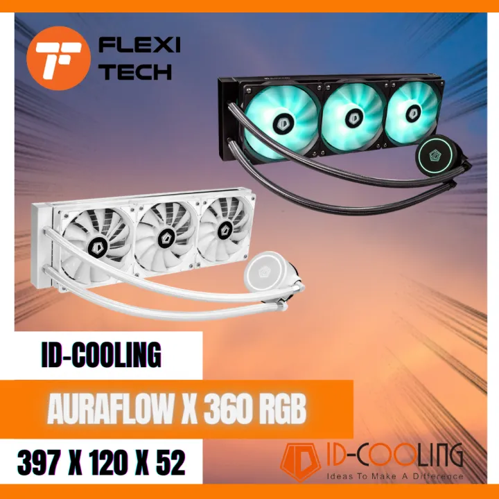 Flexi Tech ID-COOLING AuraFlow X 360 RGB AIO Liquid Cooler Black / White | Lazada