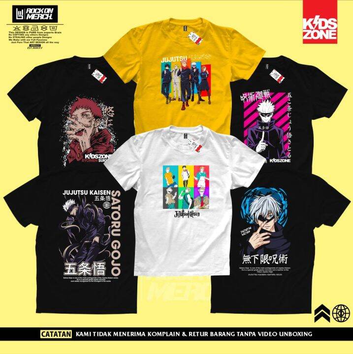 Kaos Anak Baju Anime Anak Jujutsu Kaisen Gojo Satoru Gojo Ryomen Sukuna ...