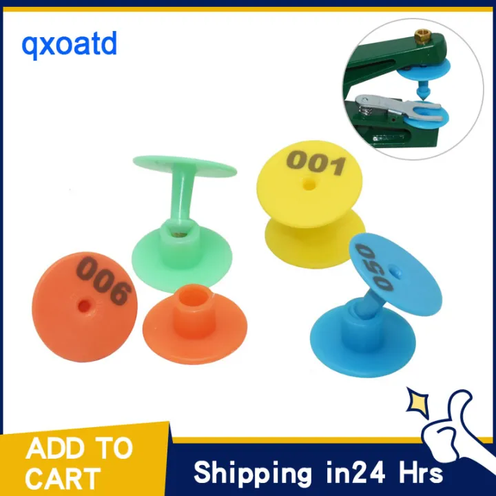 20Pcs Pig Ear Tags Round Plastic Livestock Ear Tag Identification Tag ...