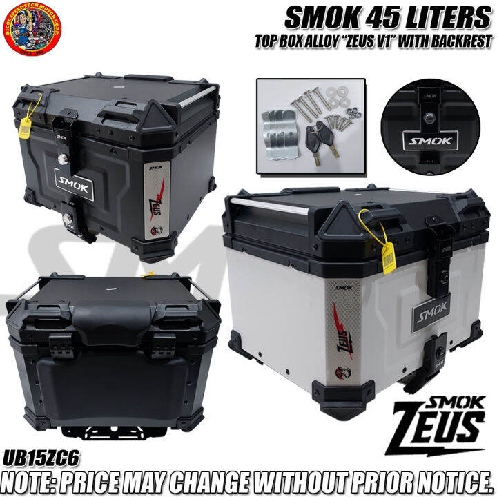 SMOK ZEUS V1 ALUMINUM TOP BOX 45 LITERS WITH BACKREST (White-UB15ZC6 ...