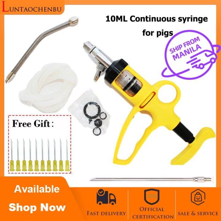 1 Set 5ml/10ml Veterinaty adjustable injection device Pig/Cattle/Sheep ...