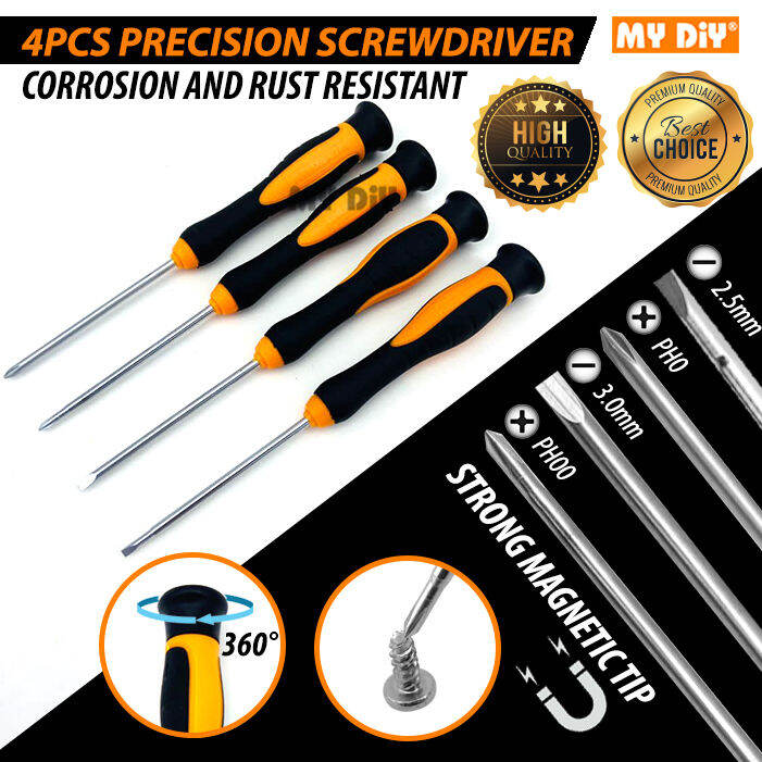 MYDIYHOMEDEPOT - 4PCS SCREWDRIVER SET MULTIPURPOSE MAGNETIC PRECISISON ...
