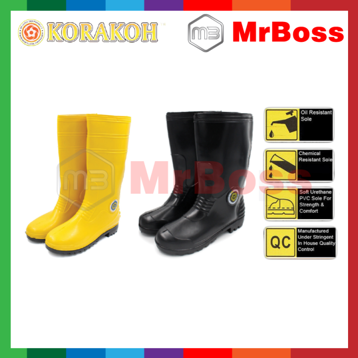 KORAKOH 7000/6000 YELLOW/BLACK RUBBER SHOES RUBBER BOOTS RAIN BOOTS ...