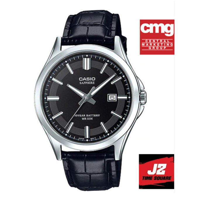 Casio Sapphire แบต 10ปี รุ่น MTS-100L-1A สายหนัง, MTS-100D-1A สาย ...