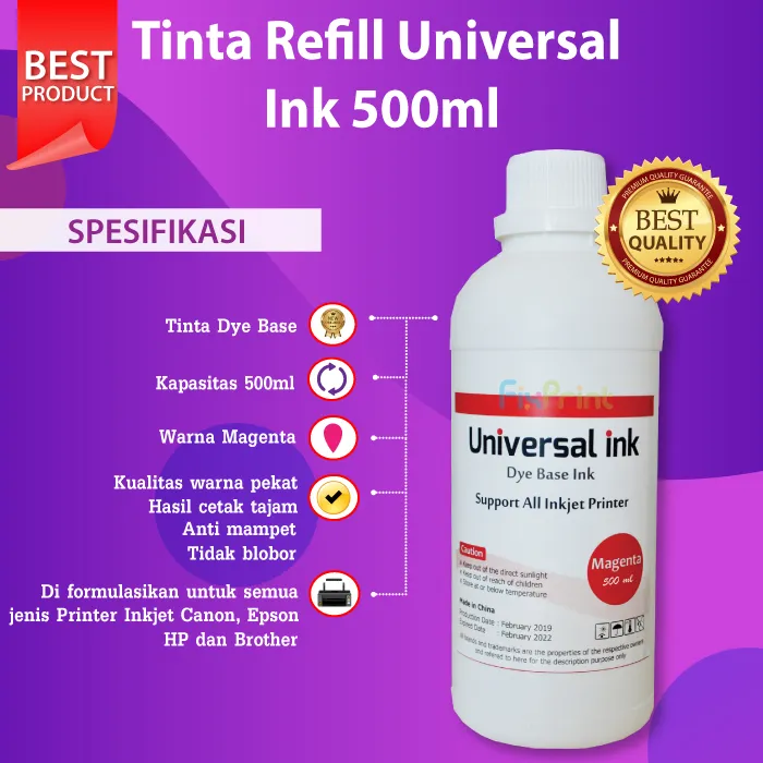 Tinta Refill Printer Ink 500ml Tinta Botol Dye Base Printer | Lazada ...
