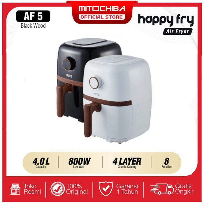 Airfryer Mito Af 5 Happy Fry Wood Series Low Watt 8 Menu Recomended