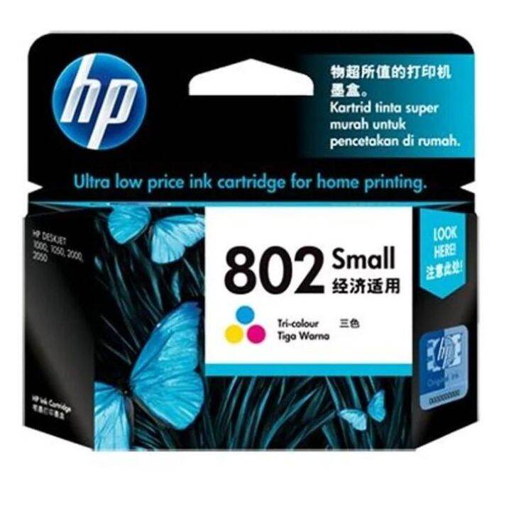 Tinta Printer HP 802 Color Small Ink Cartridge HP802 Tri-Color Warna ...