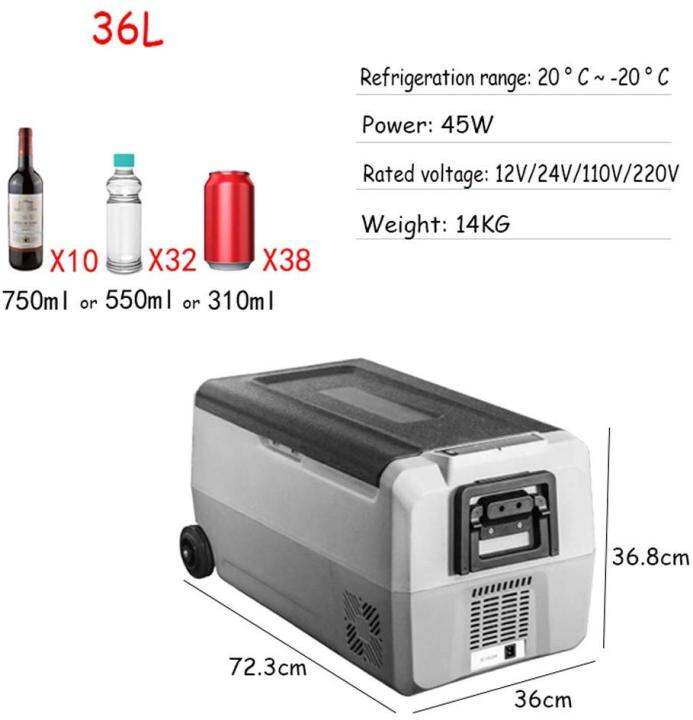 Alpicool 36L 50L 60L Portable Refrigerator Vehicle TurcK RV Boat Cooler ...