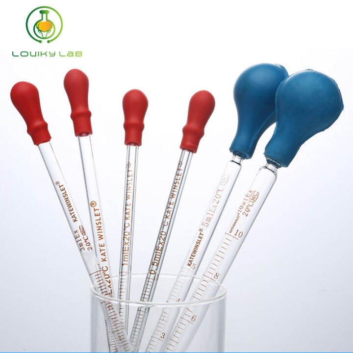 0.5/1/2/3/5/10ml Glass Pipette Measuring Graduated Dropper with Rubber ...