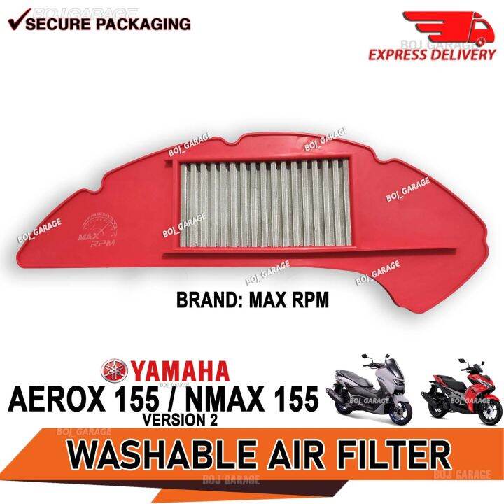 NMAX V2 AEROX v2 Washable air filter Max RPM brand Yamaha NMAX AEROX ...