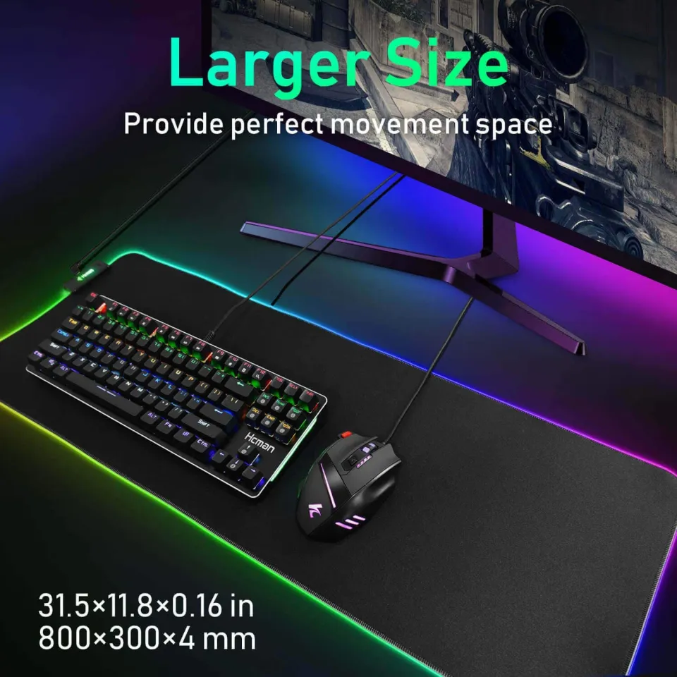 ENHANCE Extra Large LED Gaming Mouse Pad Hard XXL Desk Mat, 56% OFF