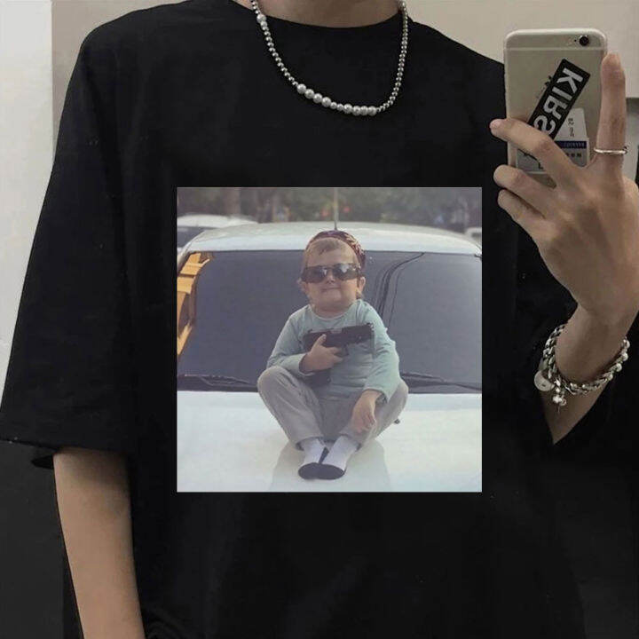 ทีม Hasbulla Smile คลาสสิกกราฟิกเสื้อยืด Hasbulla แฟชั่นพิมพ์ผ้าฝ้าย100 ...