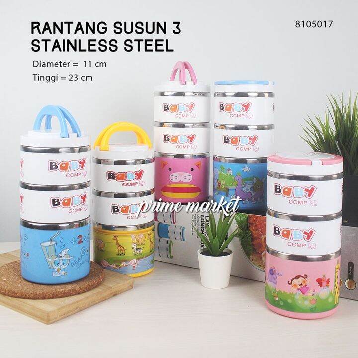 Rantang Susun Stainless Rantang Makanan Serbaguna Rantang 3 Susun BU01 ...