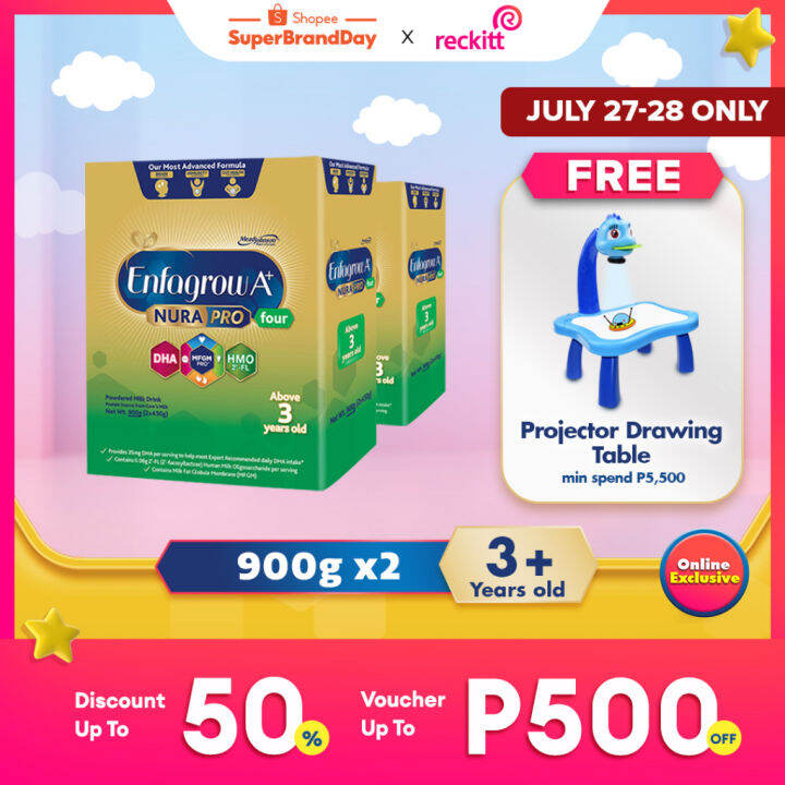 Enfagrow A Four NuraPro Powdered Milk Drink for 3 Years Old 1.8kg [900g x 2] | Lazada PH