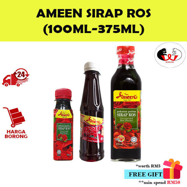 [Ameen] Sirap Ros / Syrup Rose Flavour [ 100ml / 200ml / 375ml ]【Harga ...