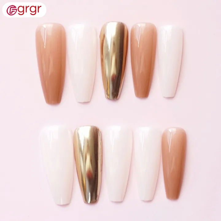 Fgrgr Sweet Full Cover Fake Nails Long-Lasting Artificial Nails for ...