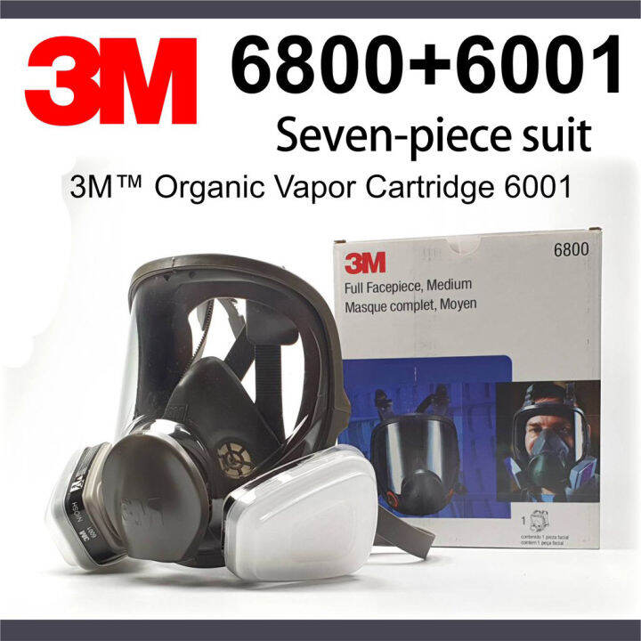 3M หน้ากากกันแก๊สเต็มหน้า6800 + 6001,หน้ากากกันแก๊สหน้ากากป้องกันหายใจสะดวกหน้ากากควัน | Lazada ...