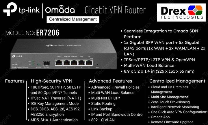 TP-LINK ER7206 Omada Gigabit VPN Router | Lazada PH