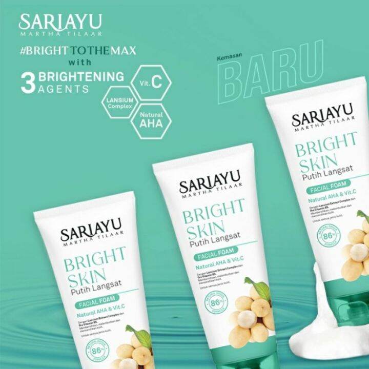 Sariayu Bright Skin Putih Langsat Facial Foam 75gr Moisturizer 35gr ...