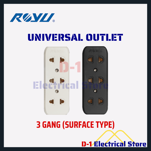 Royu 3 Gang Surface Type Universal Outlet | Lazada PH