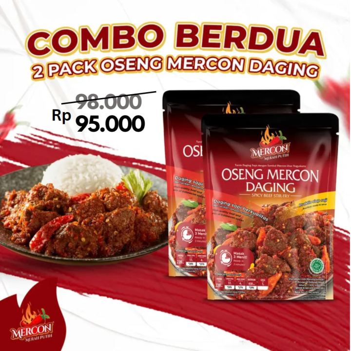 HEMAT COMBO BERDUA OSENG MERCON DAGING 150 GRx2 MERCON MERAH PUTIH ...