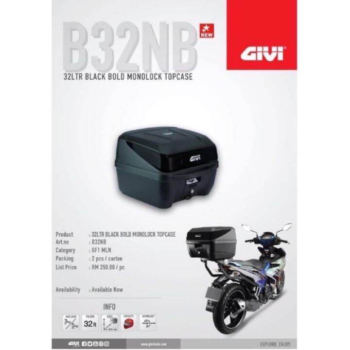 Explosive models GIVI 32 LITERS BOLD with FREE W BRACKET | Lazada PH
