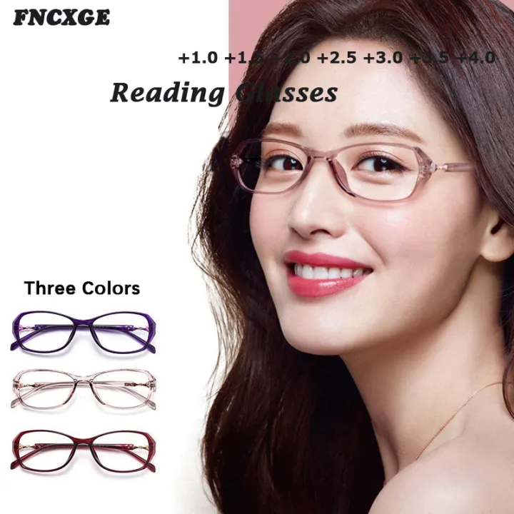 FNCXGE แว่นตากรองแสงสายตายาว 1.0 ถึง +4.0 สไตล์เกาหลี แฟชั่น สำหรับบุรุษและสตรี กรองแสงสีฟ้า ...