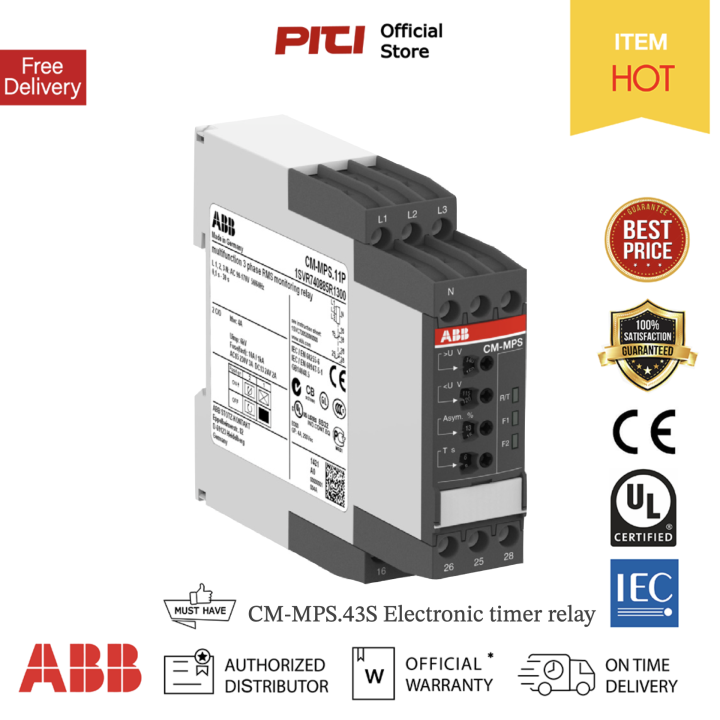ABB CM-MPS.43S Three-phase monitoring relay แรงดันไฟเลี้ยง 3x300-500 VAC (L-L) | Lazada.co.th