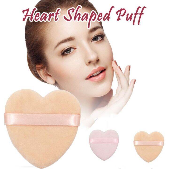 WEANBU คอนซีลเลอร์เครื่องสำอางรูปหัวใจแต่งหน้าอ่อนๆฟองน้ำความงามผ้าฝ้ายพัฟแป้งพัฟเครื่องสำอาง ...